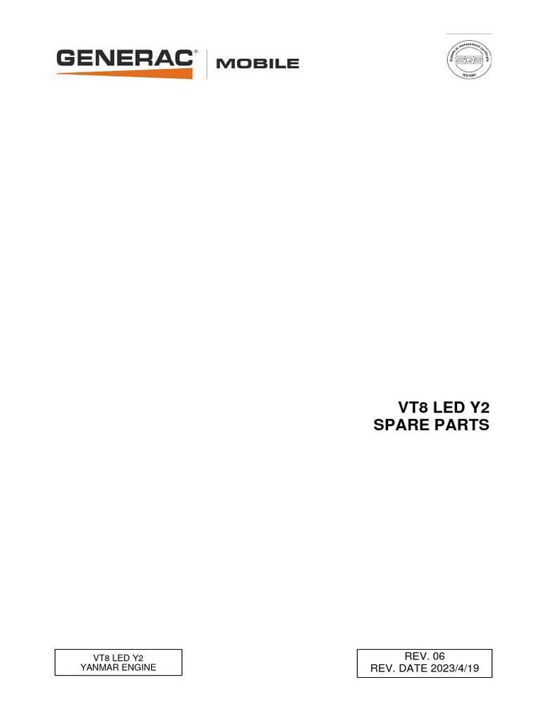 Spare Parts Generac Vt8 Led Y2 Unified Rev 06 | PDF | Trailer (Vehicle ...
