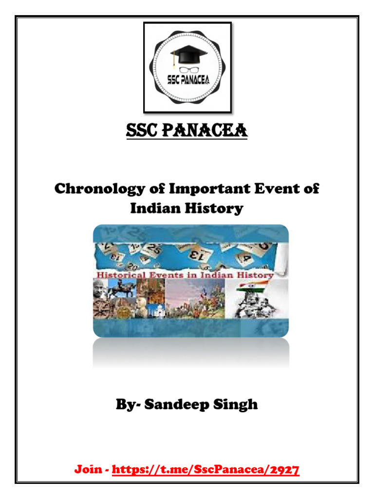 Chronology of Important Events in Indian History-Ssc Panacea | PDF ...
