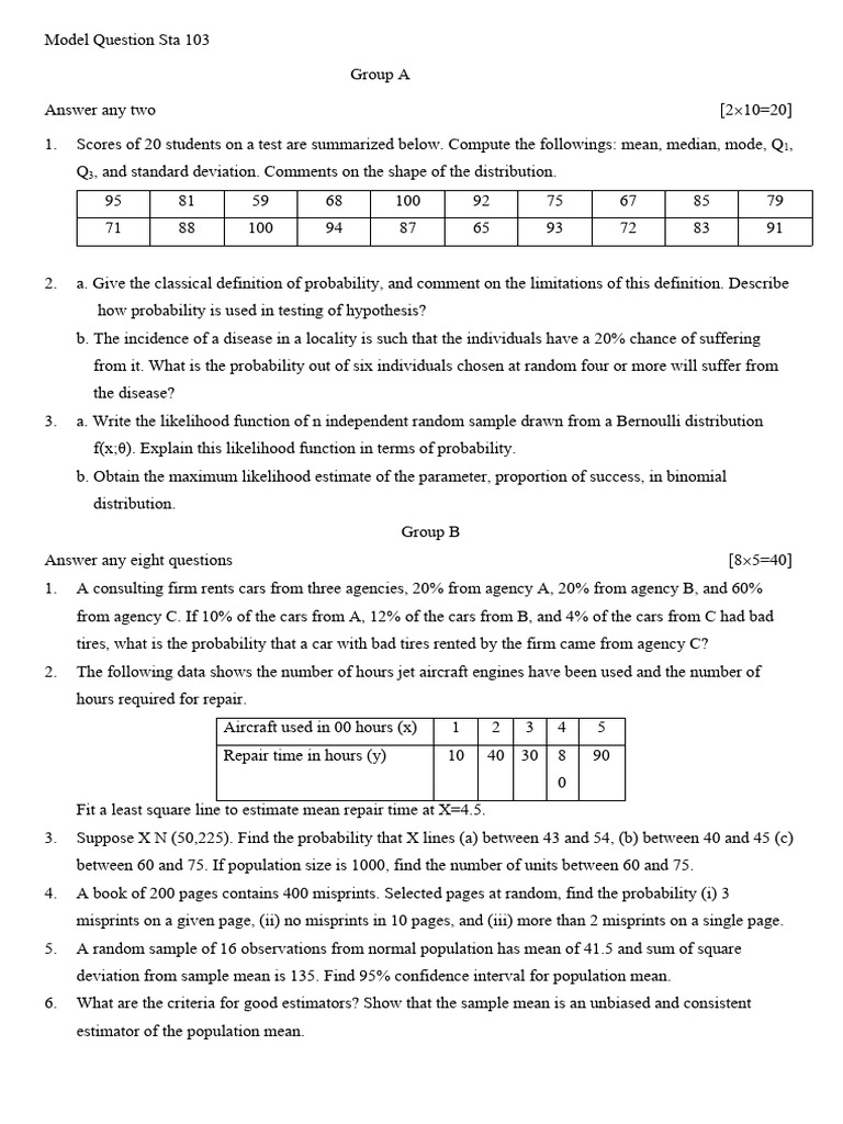 03 P & S | PDF | Estimator | Probability Distribution