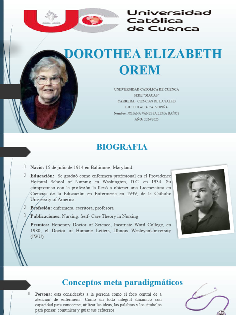 Biografía de Dorothea Orem | PDF | Cuidado de la salud