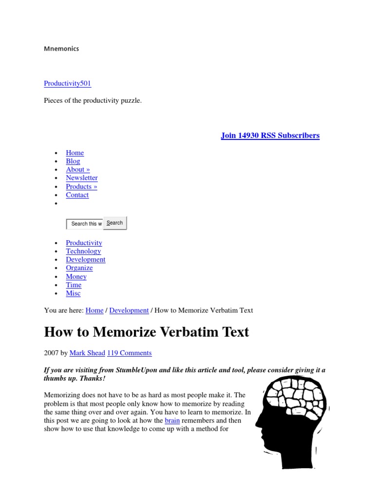 Mnemonics Research | PDF | Recall (Memory) | Memory