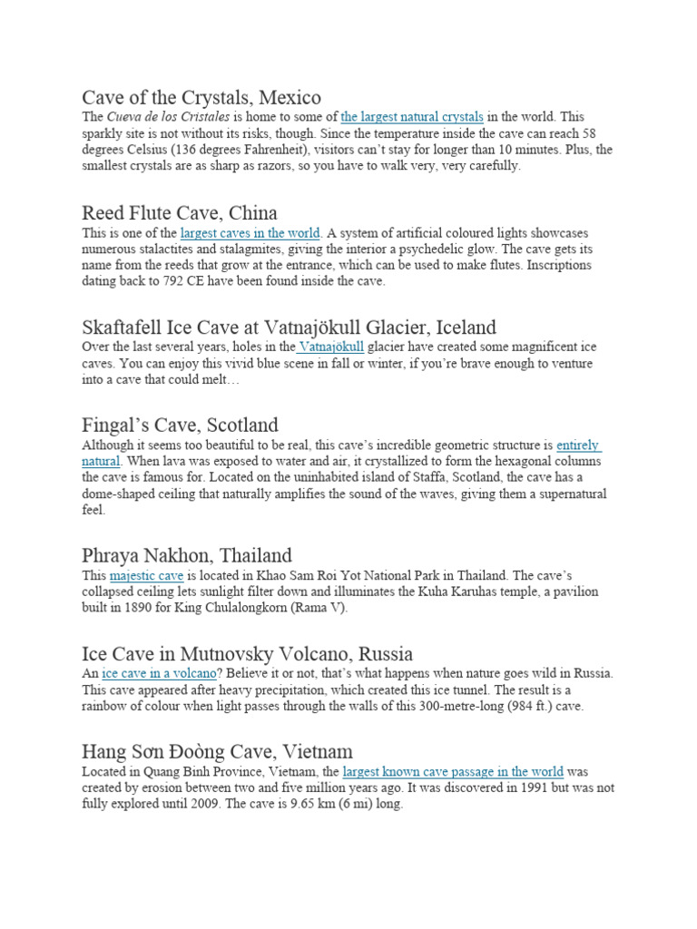 25 Insanely Beautiful Caves | PDF | Cave