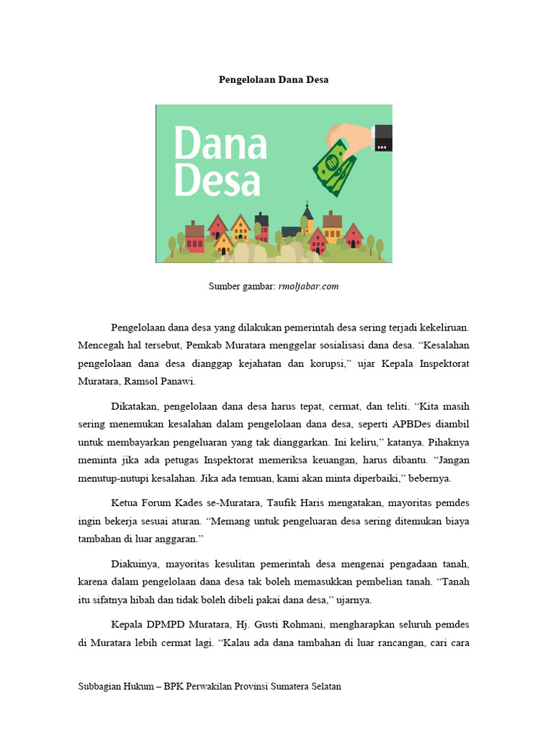 Pengelolaan Dana Desa | PDF