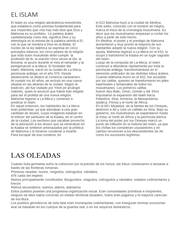 Historia del Islam y su Expansión | PDF | Mahoma | la meca