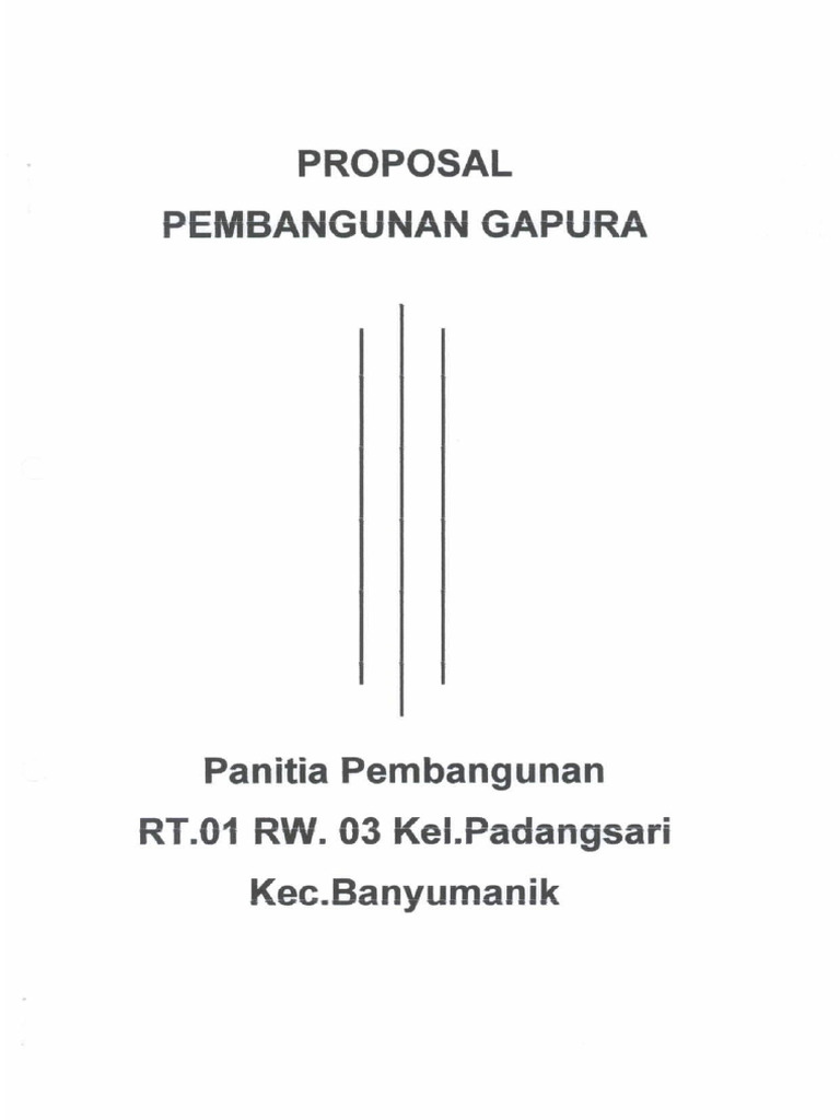 Proposal Pembangunan Gapura Cemara 1 2012 | PDF