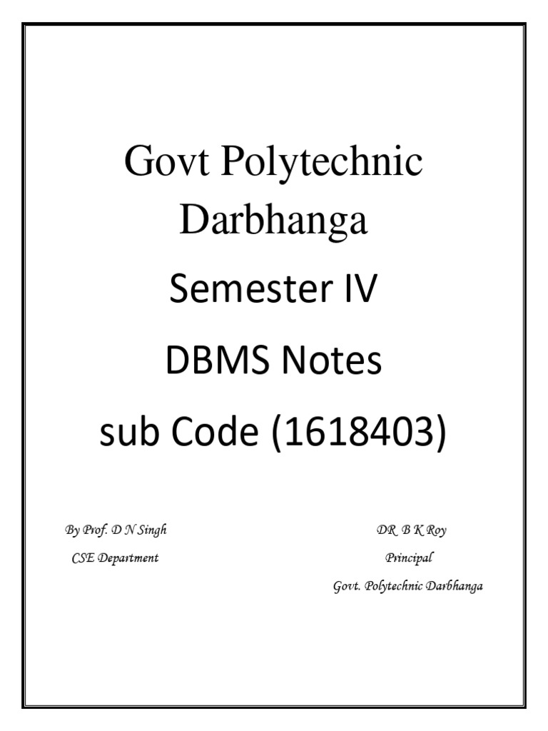 Dbms Notes Sem Iv Pdf 3511