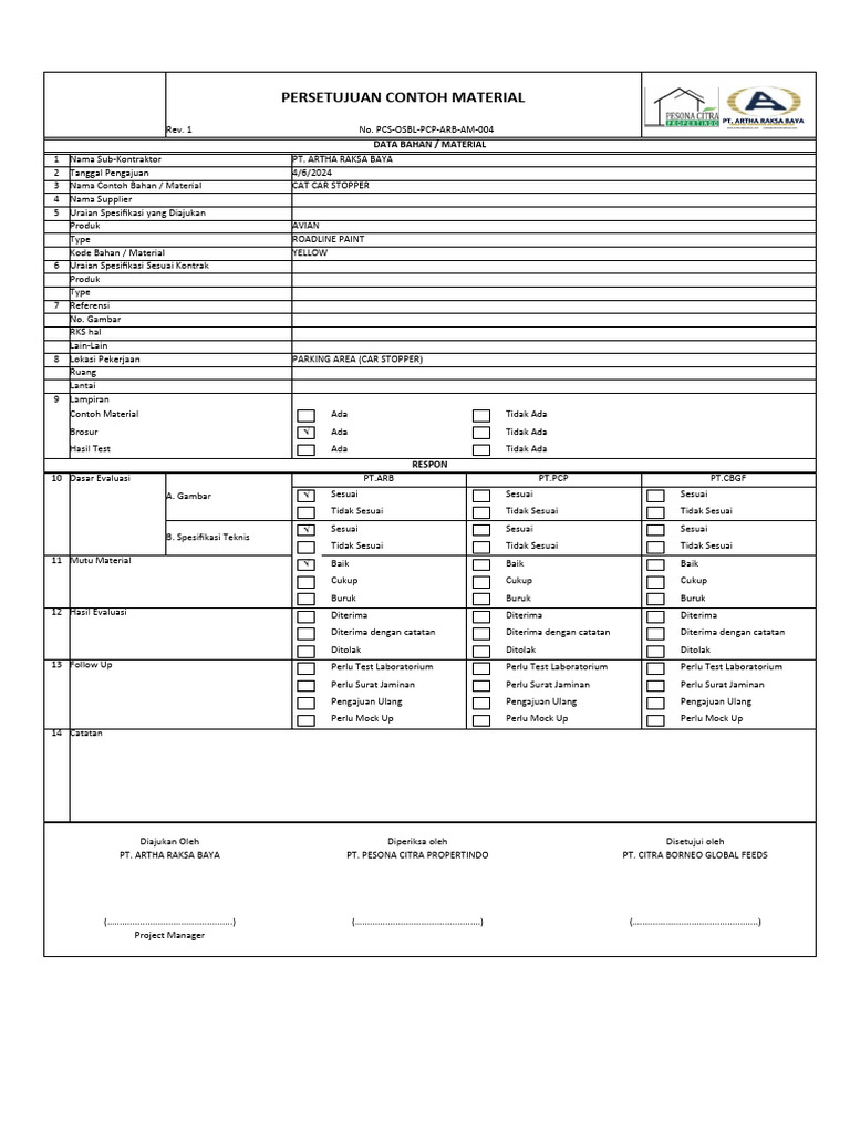 Form Approval Material 15-02-2024 | PDF