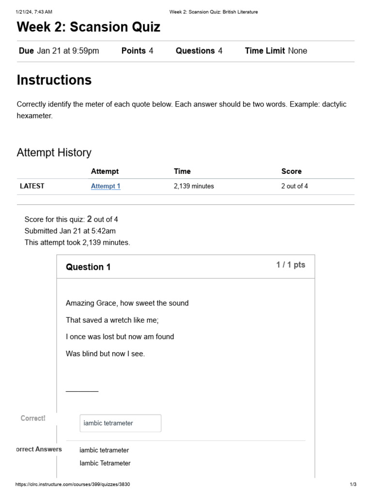 Scansion Quiz: Meter Identification | PDF | Phonology | Poetic Rhythm