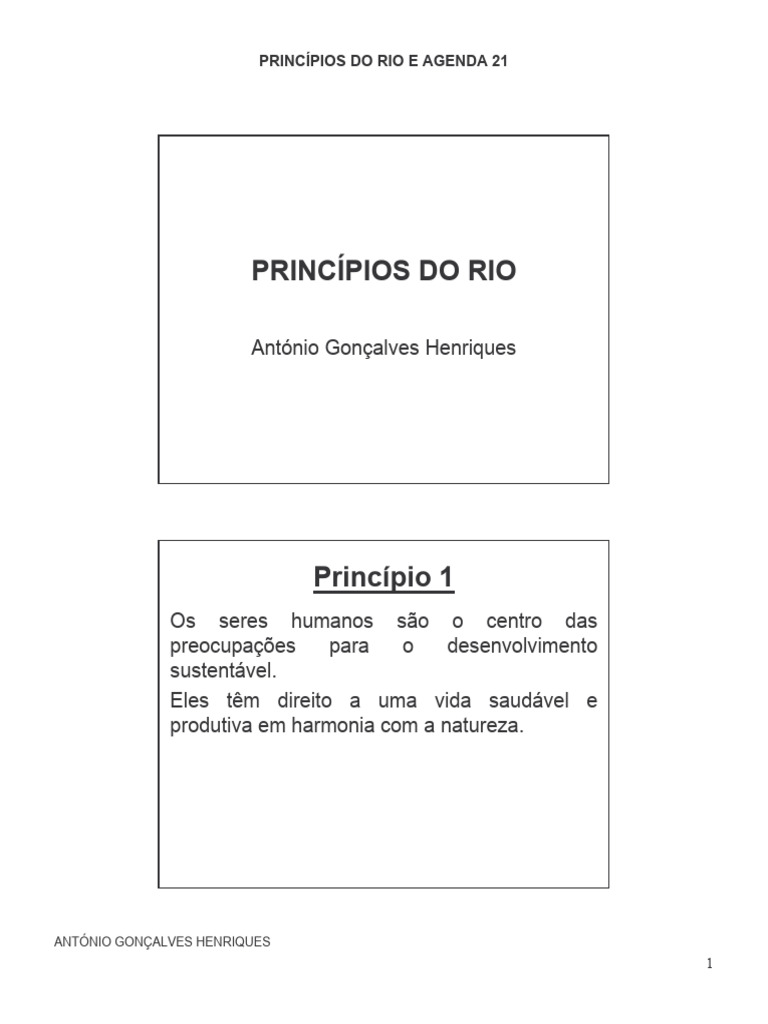 (Microsoft PowerPoint - Princípios Do Rio e Agenda 21 | PDF