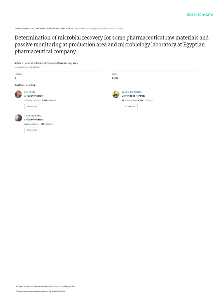 Determination_of_microbial_recovery_for_some_pharm | PDF | Colony ...