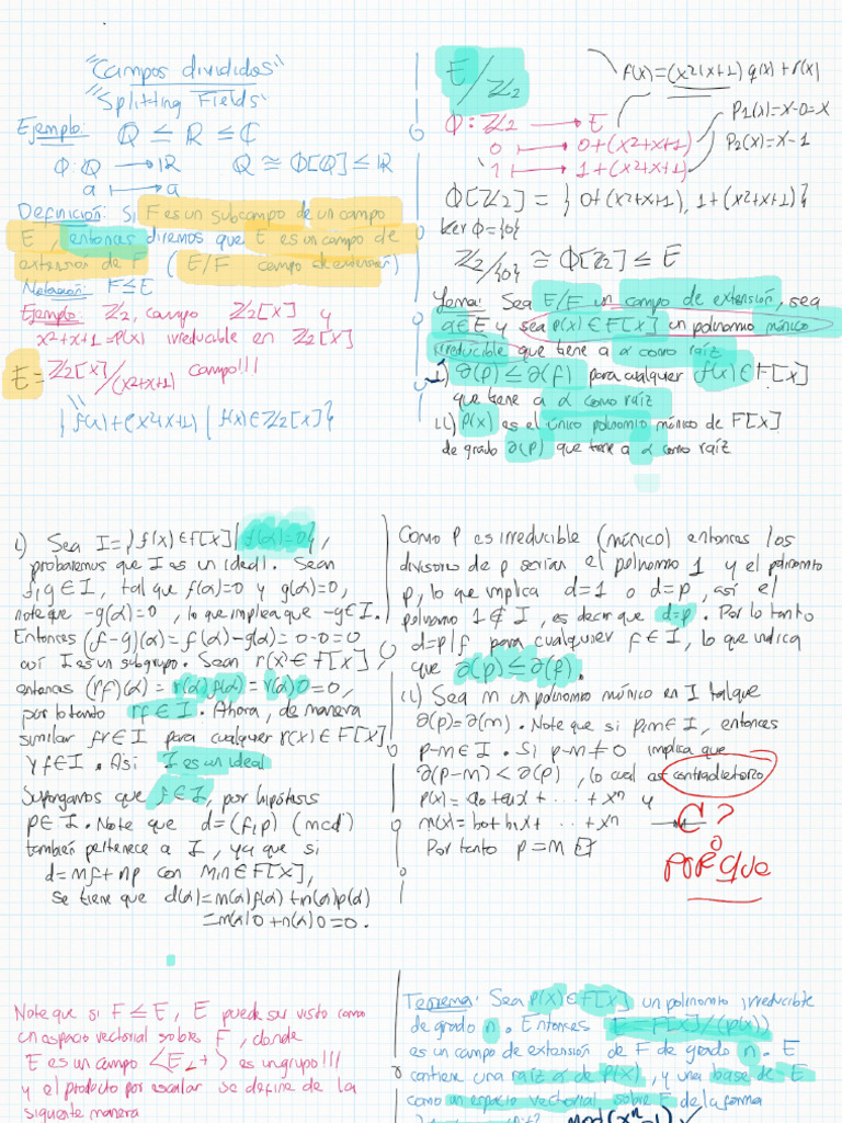 Notas Clase Teoría de Galois-11 de Abril | PDF