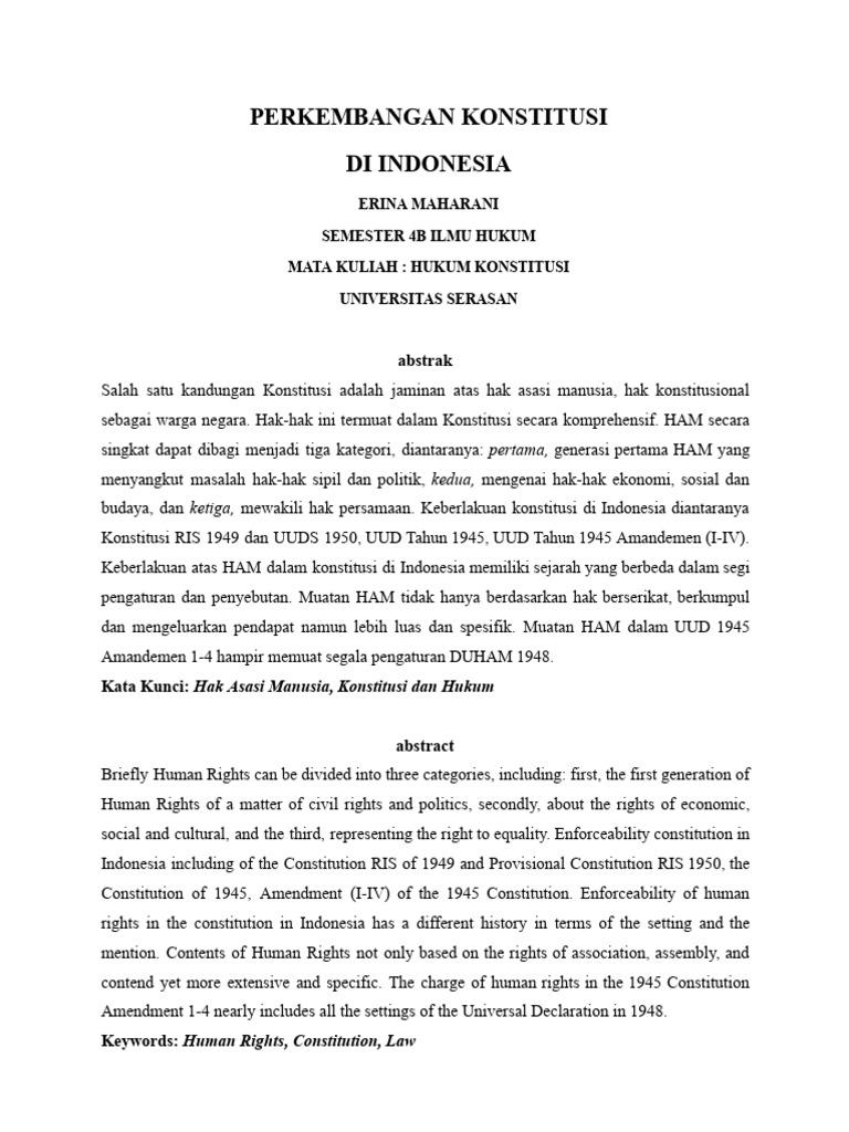 PERKEMBANGAN KONSTITUSI | PDF