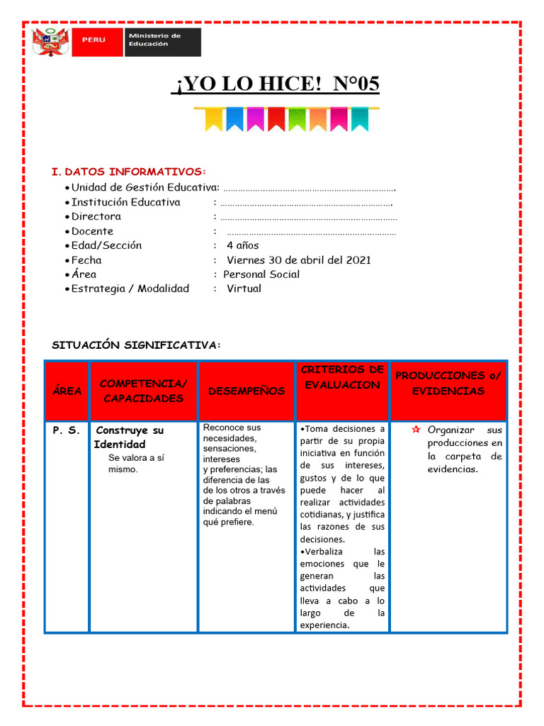Sesion 5 Yo Lo Hice | PDF | Cognición