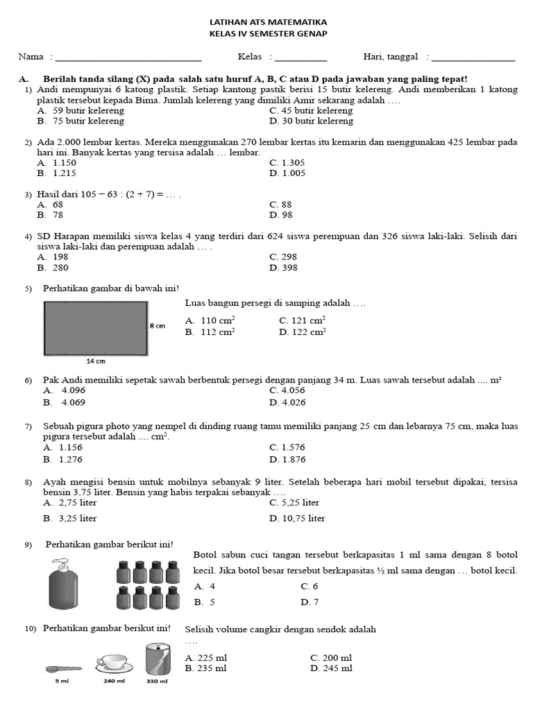 Latihan Ats MTK | PDF
