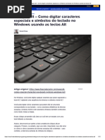 Códigos Alt - Tabela ASCII | PDF | Ascii | Dados de computador