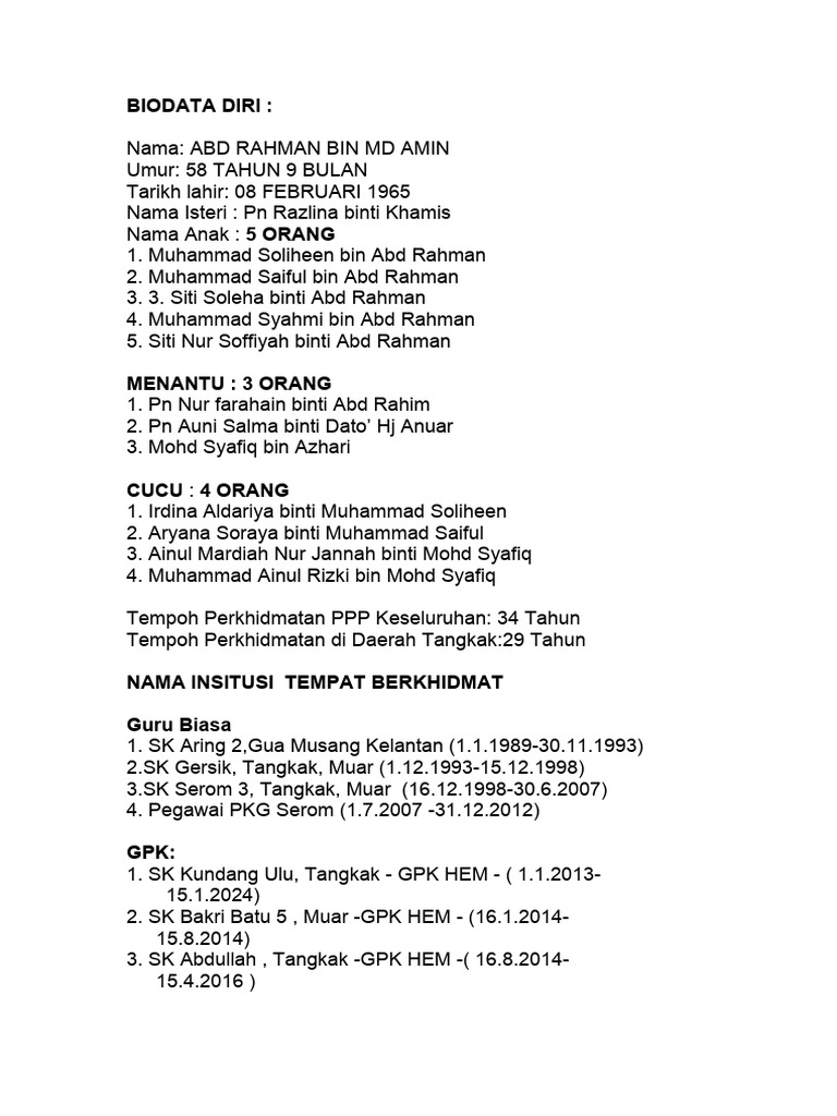 Biodata Diri Guru Besar Pdf