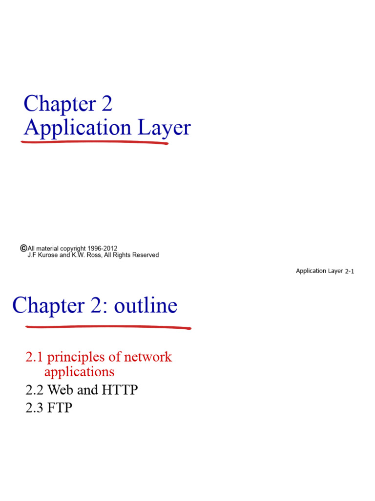 Lec 02 Application Layer Pdf File Transfer Protocol Internet And Web