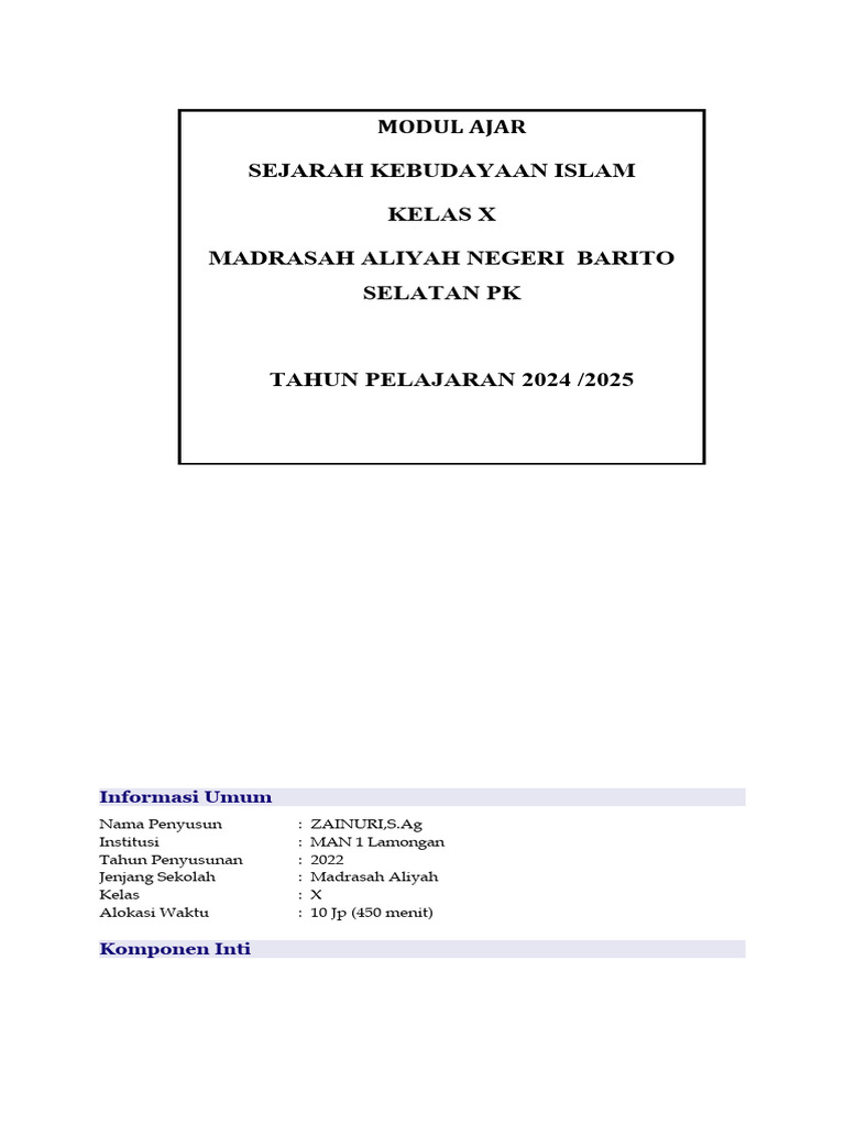 MODUL AJAR SKI X sm1 | PDF | Karier & Perkembangan