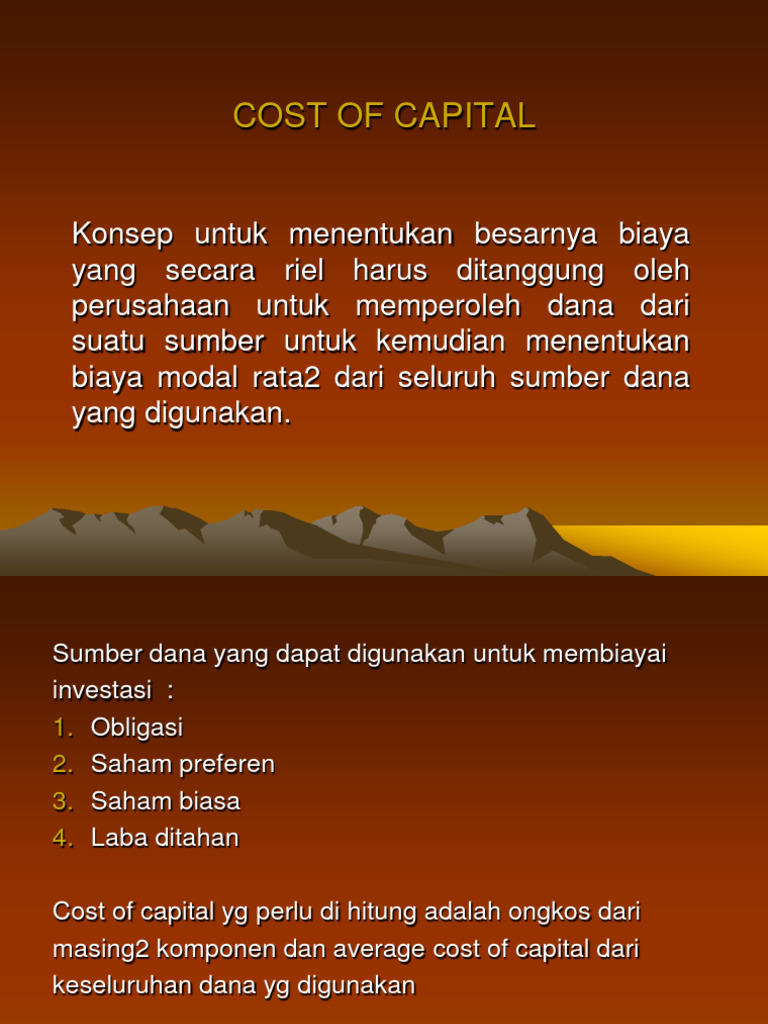 Cost of Capital MM | PDF