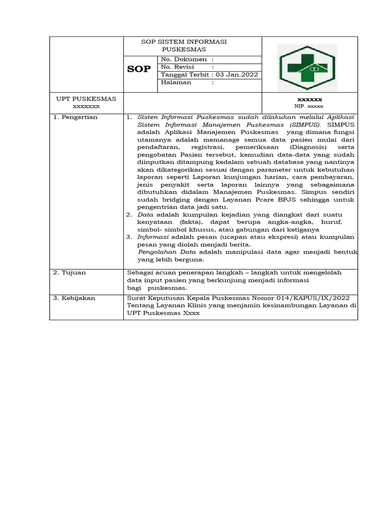 Sop Simpus 2022. | PDF | Pengelolaan Keuangan & Uang | Pengembangan Diri