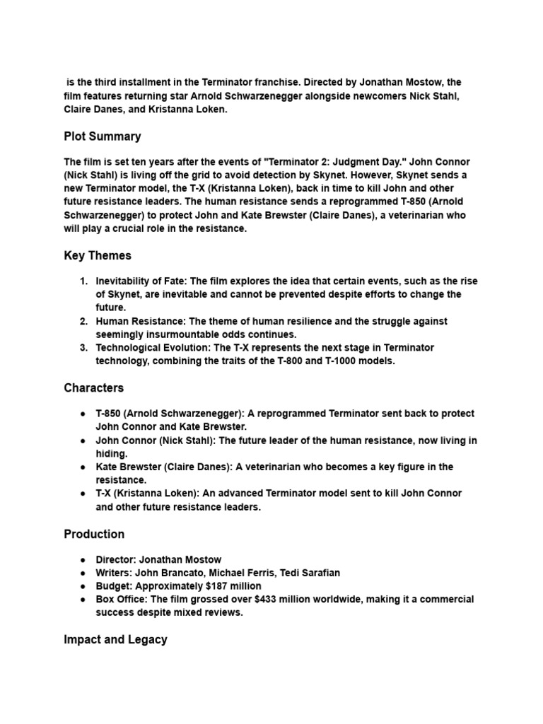 Terminator 3 - Rise of The Machines (2003) | PDF | Terminator (Franchise)