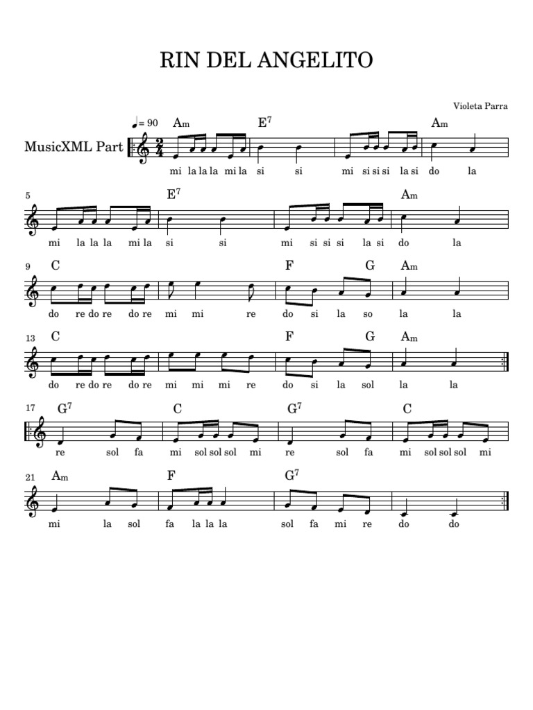Rin Del Angelito - Violeta Parra 2024 | PDF