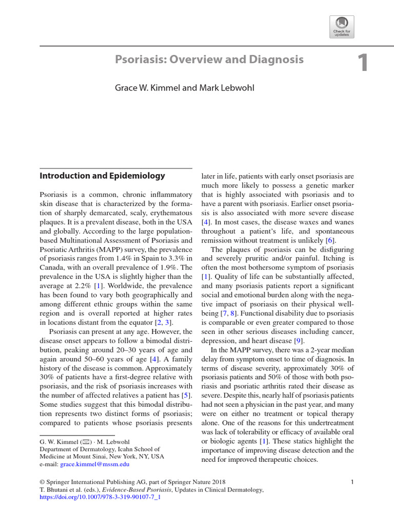 Psoriasis Overview and Diagnosis | PDF | Psoriasis | Epidemiology
