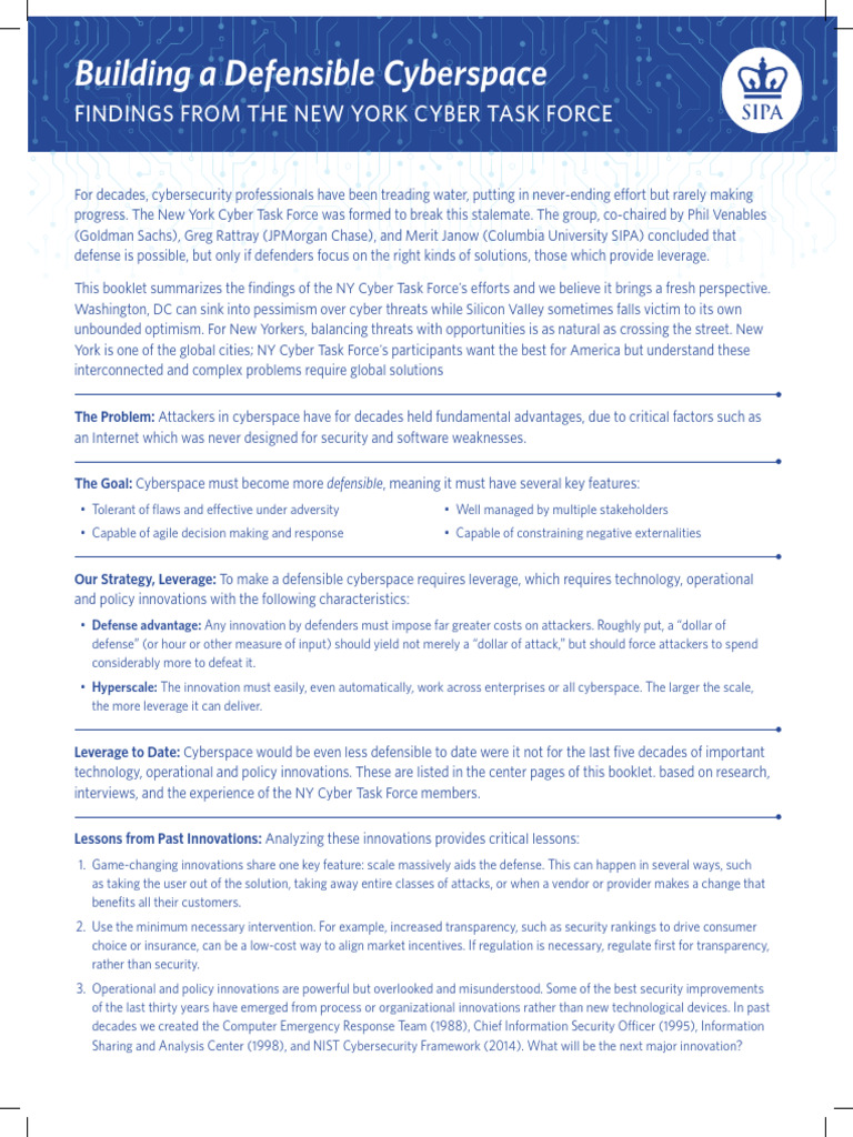 CSFP w03 Building A Defensible Cyberspace 2025 - Handout | PDF ...