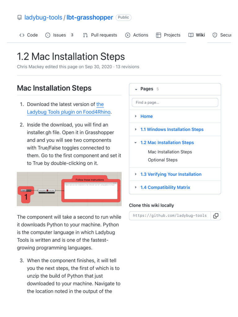 1.2 Mac Installation Steps Ladybug-Tools:lbt-Grasshopper Wiki GitHub | PDF | Zip (File Format ...
