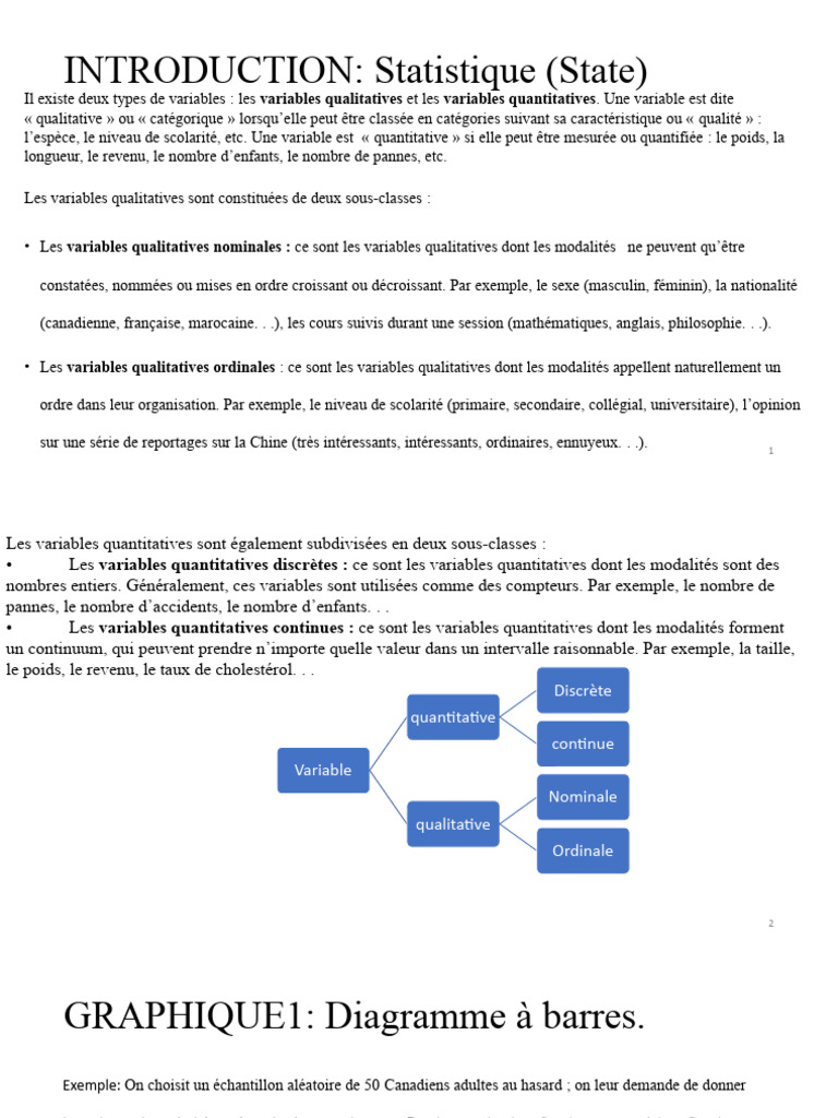 Types de variables en statistique | PDF | Estimateur (statistique ...