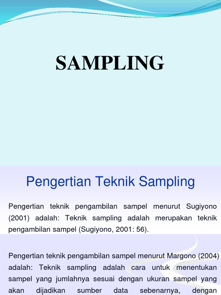 W10-Sampling Dan Sample Size | PDF | Sains & Matematika