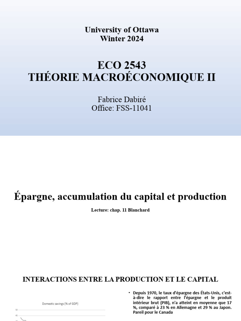 Épargne et production en macroéconomie | PDF | Croissance économique ...
