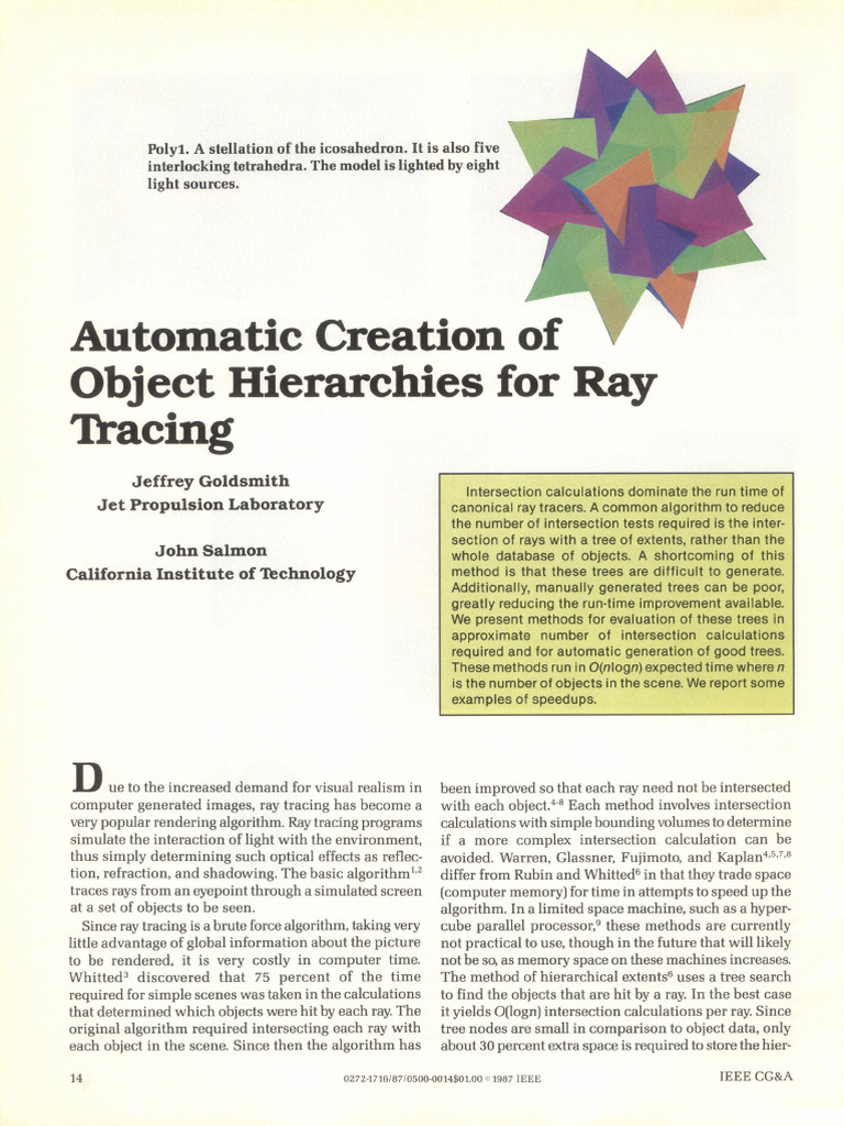 Goldsmith 1987 | PDF | Rendering (Computer Graphics) | Area