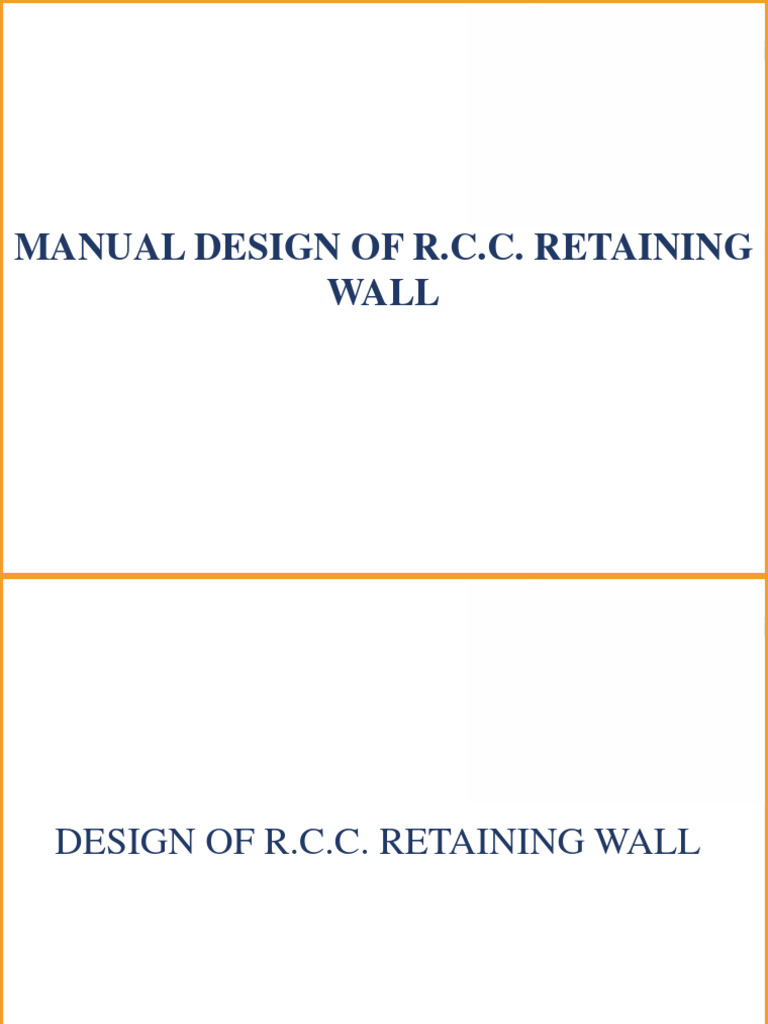 RCC Retaining Wall Design Manual | PDF | Structural Engineering ...