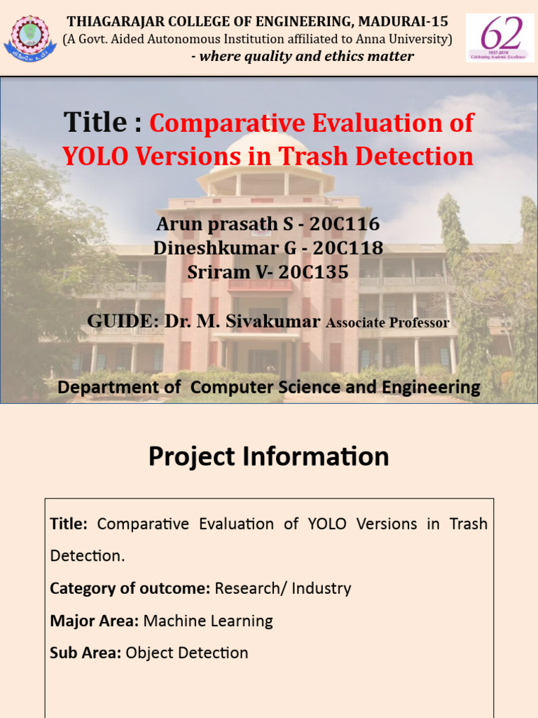 20C116 - 20C118 - 20C135 - Comparative Evaluation of YOLO Versions in Trash Detection | PDF ...