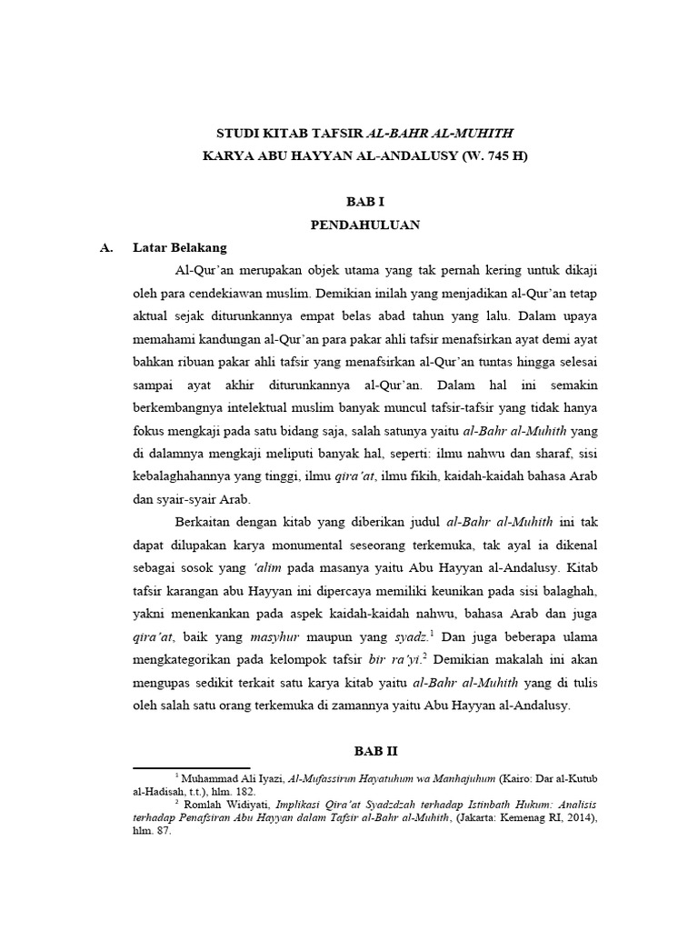 STUDI KITAB TAFSIR AL-BAHR AL-MUHITH | PDF