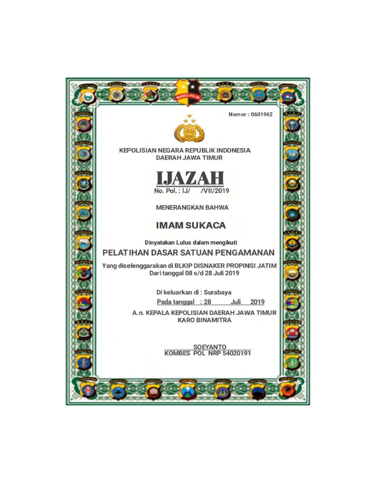 Mentahan Ijazah Satpam | PDF