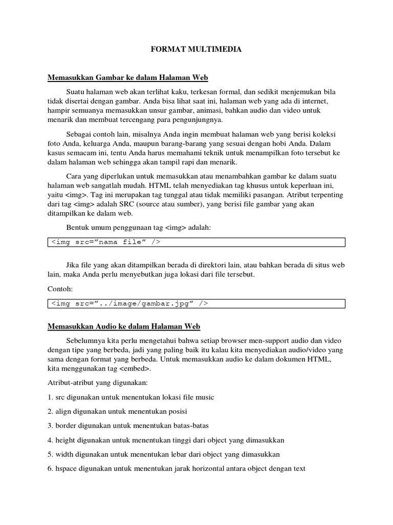 Materi Multimedia Dan Tugas | PDF | Komputer