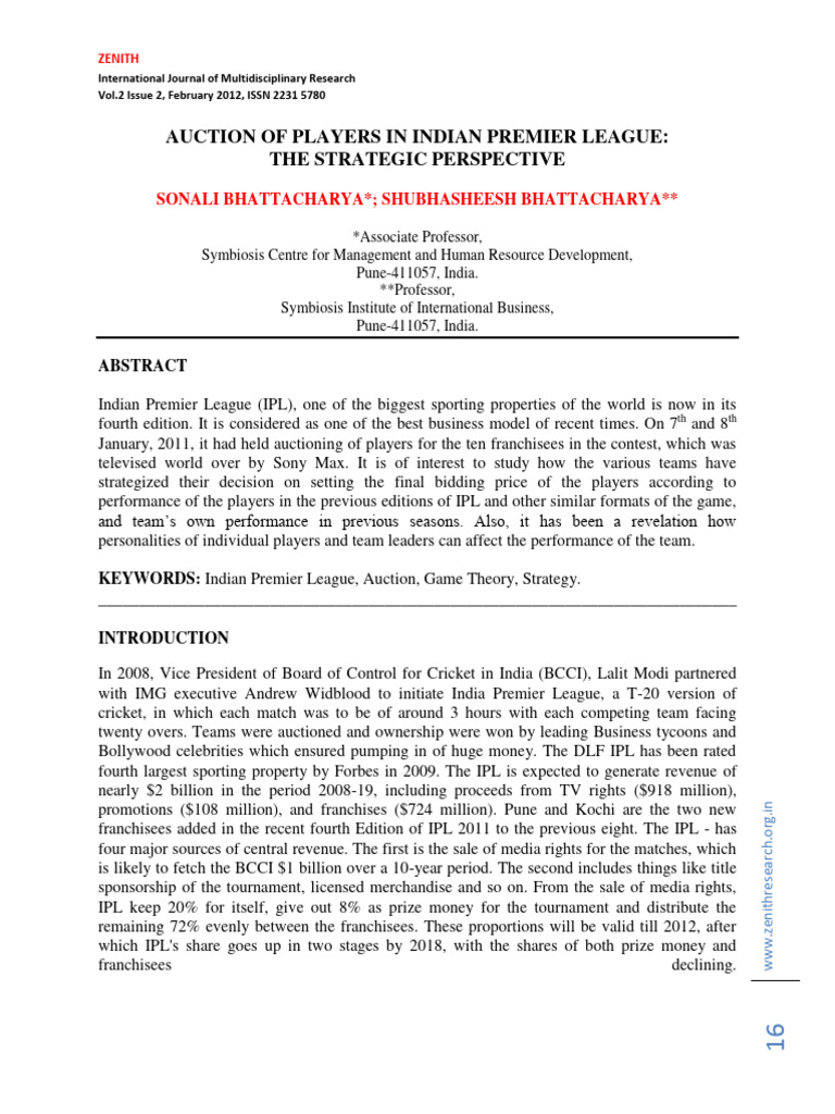 IPL Auction Strategy Analysis | PDF | Auction | Summer Sports
