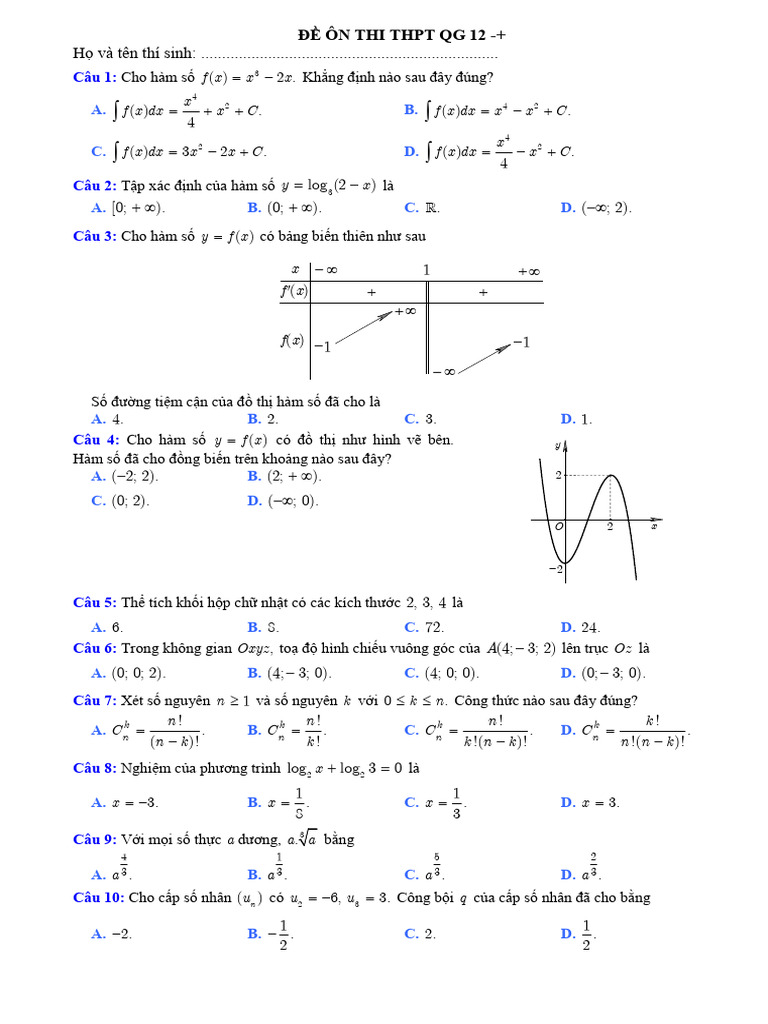 De 12+ On Thi THPT QG | PDF