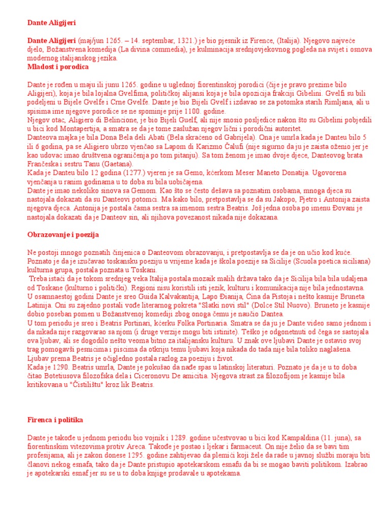 Dante Aligijeri | PDF
