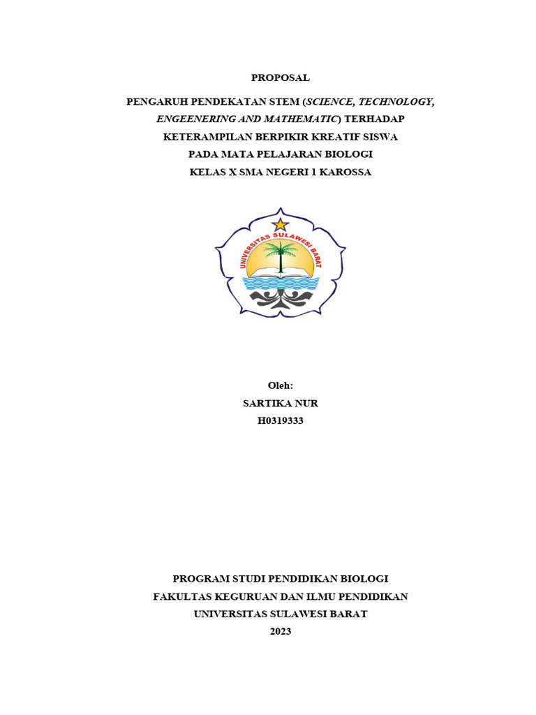 PROPOSAL SARTIKA NUR | PDF