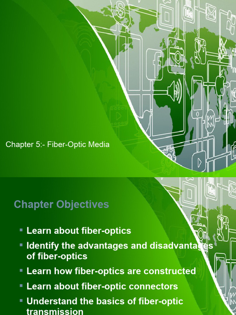Ch05 - Fiber-Obtic Media | PDF | Optical Fiber | Transmission Medium