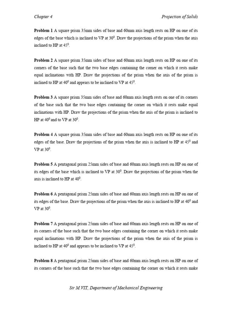 Module - 4 - Projections of Solids | PDF | Tetrahedron | Polytopes