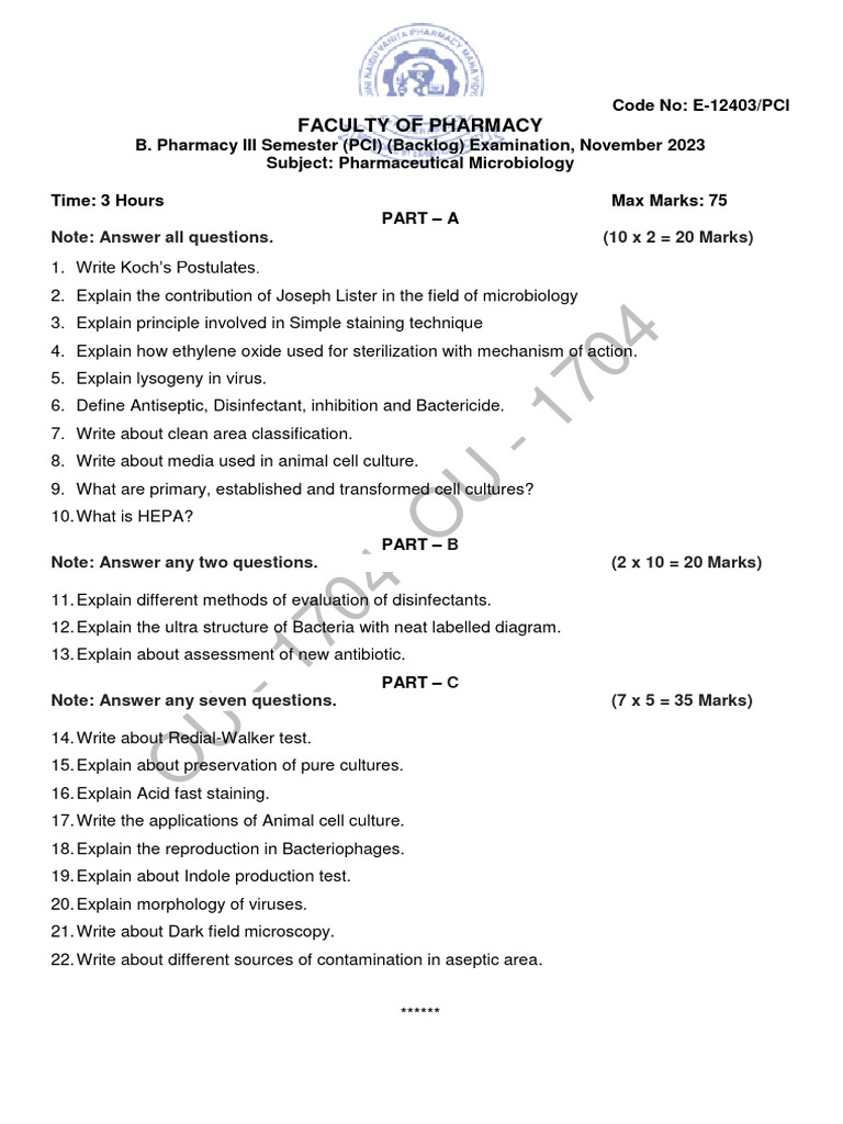 20.11. 2023 B.pharmacy Sem Iiipci | PDF | Solubility | Buffer Solution
