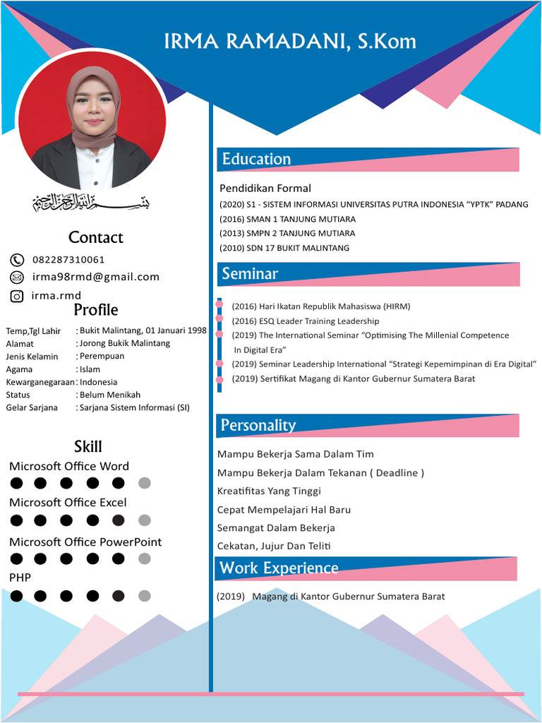 CV Irma Ramadani, Sarjana SI | PDF