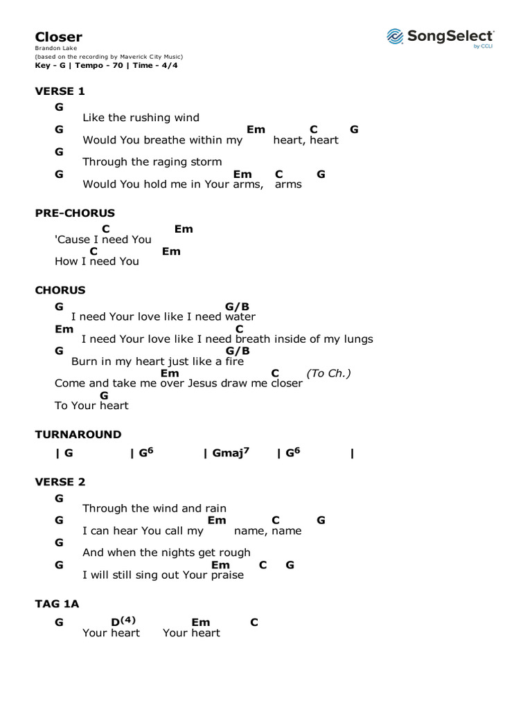 Closer Chords G | PDF