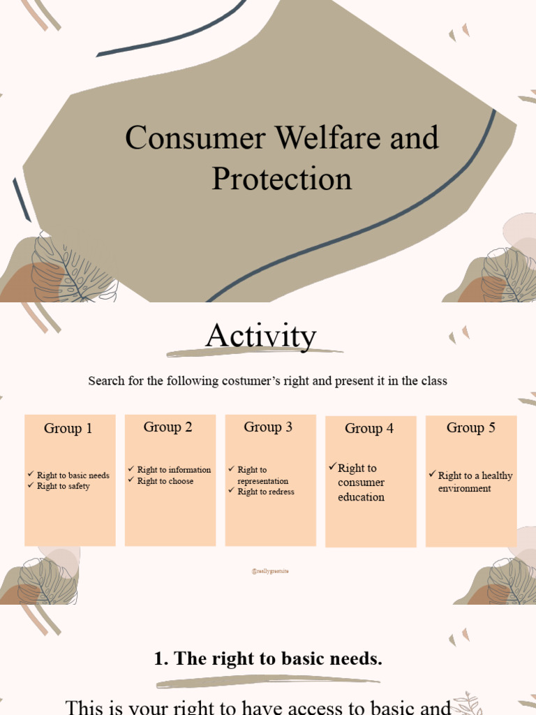 Consumer Welfare and Protection | PDF | Consumer Protection | Cosmetics