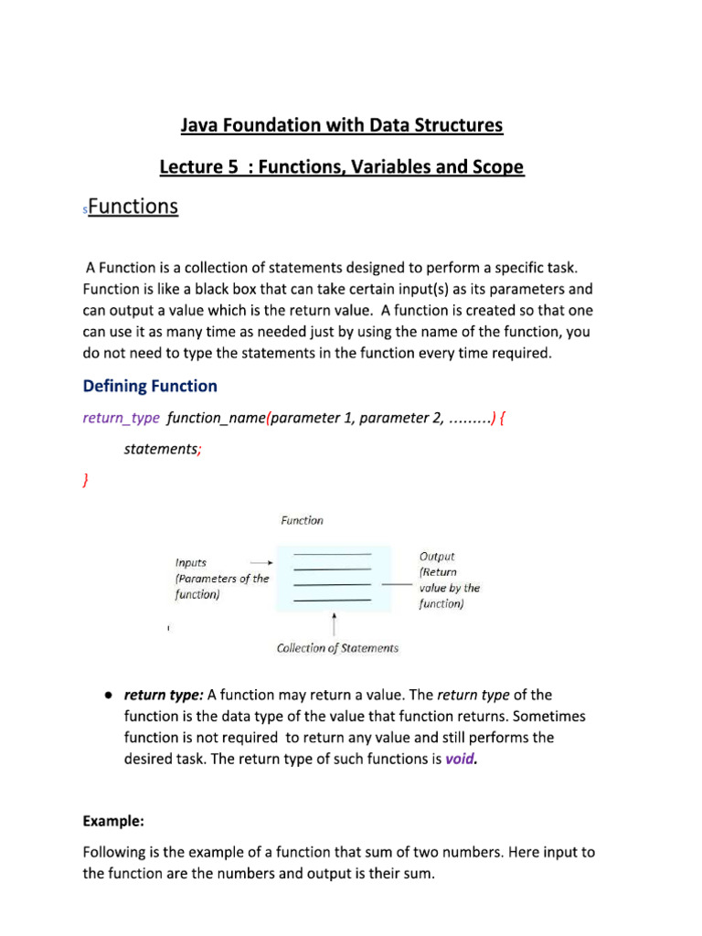 Functions - Variables and Scope | PDF