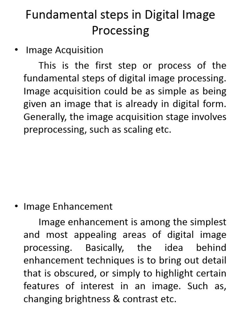 Fundamental Steps of DIP | PDF | Image Segmentation | Digital Image